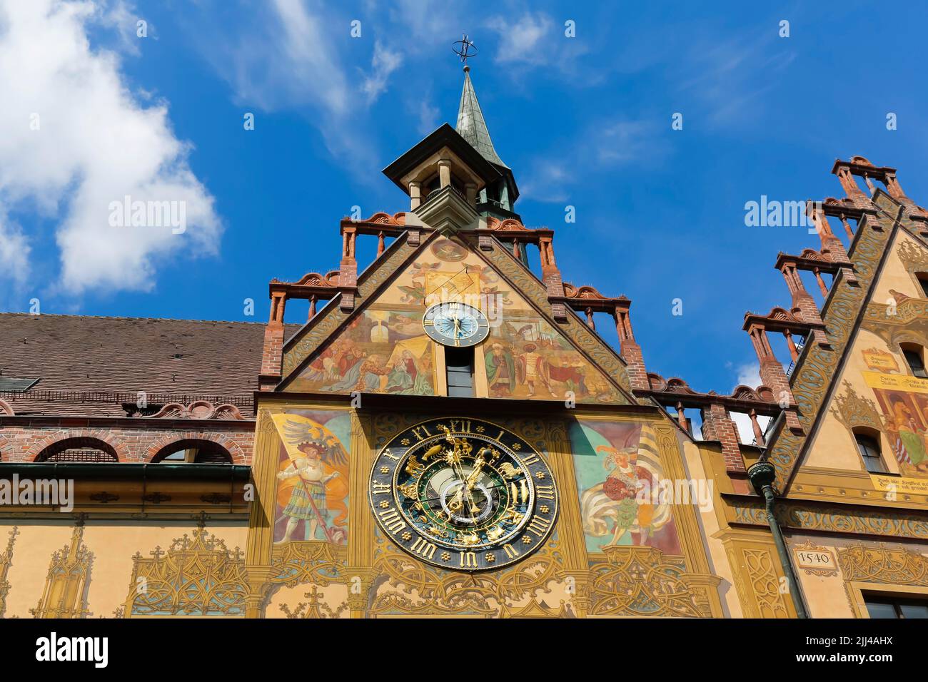 Ulm Town Hall, facade murals, astronomical clock, architectural ...