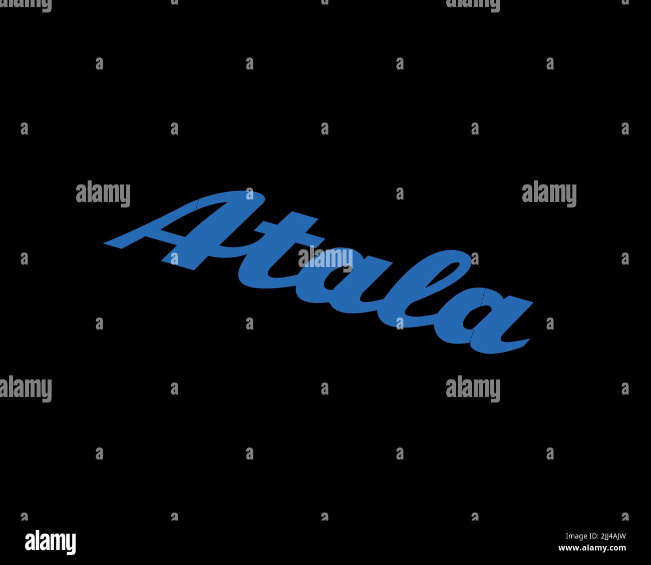 Atala company, rotated logo, black background B Stock Photo - Alamy