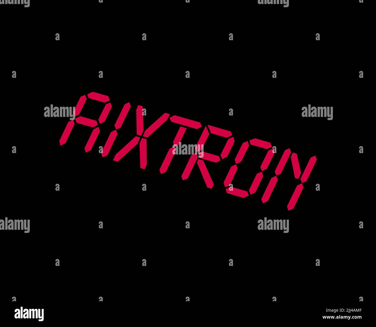 Aixtron, rotated logo, black background B Stock Photo - Alamy