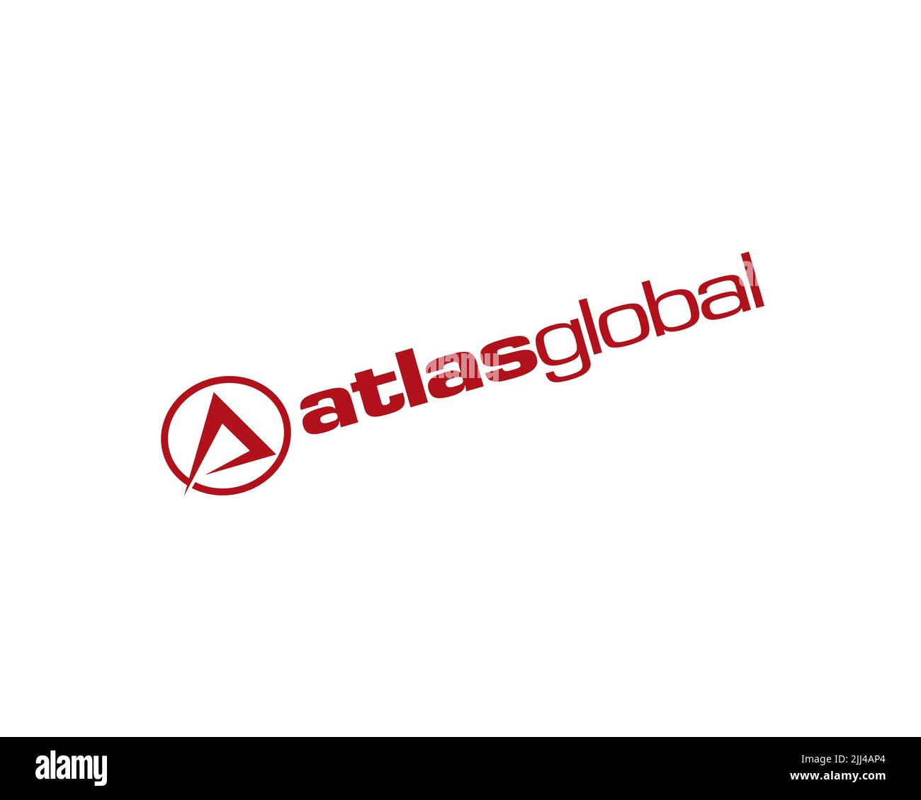 AtlasGlobal, rotated logo, white background Stock Photo - Alamy