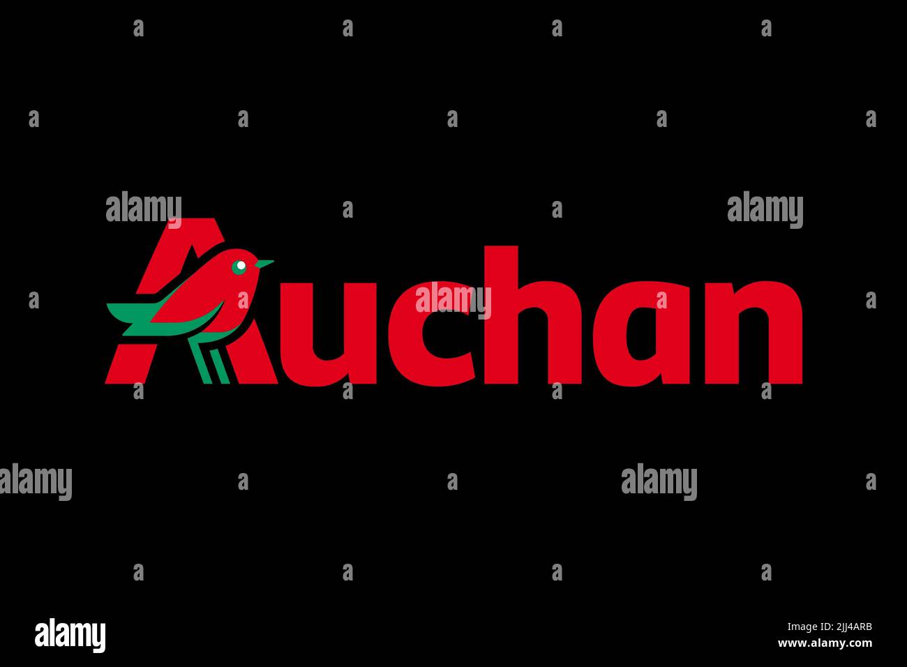 Auchan, Logo, Black background Stock Photo - Alamy
