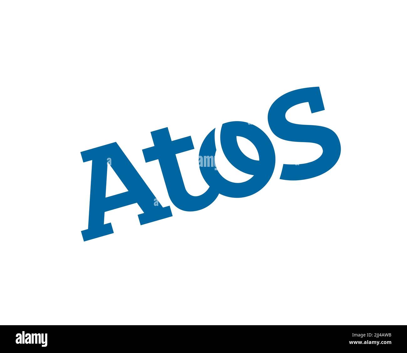 Atos, rotated logo, white background Stock Photo - Alamy