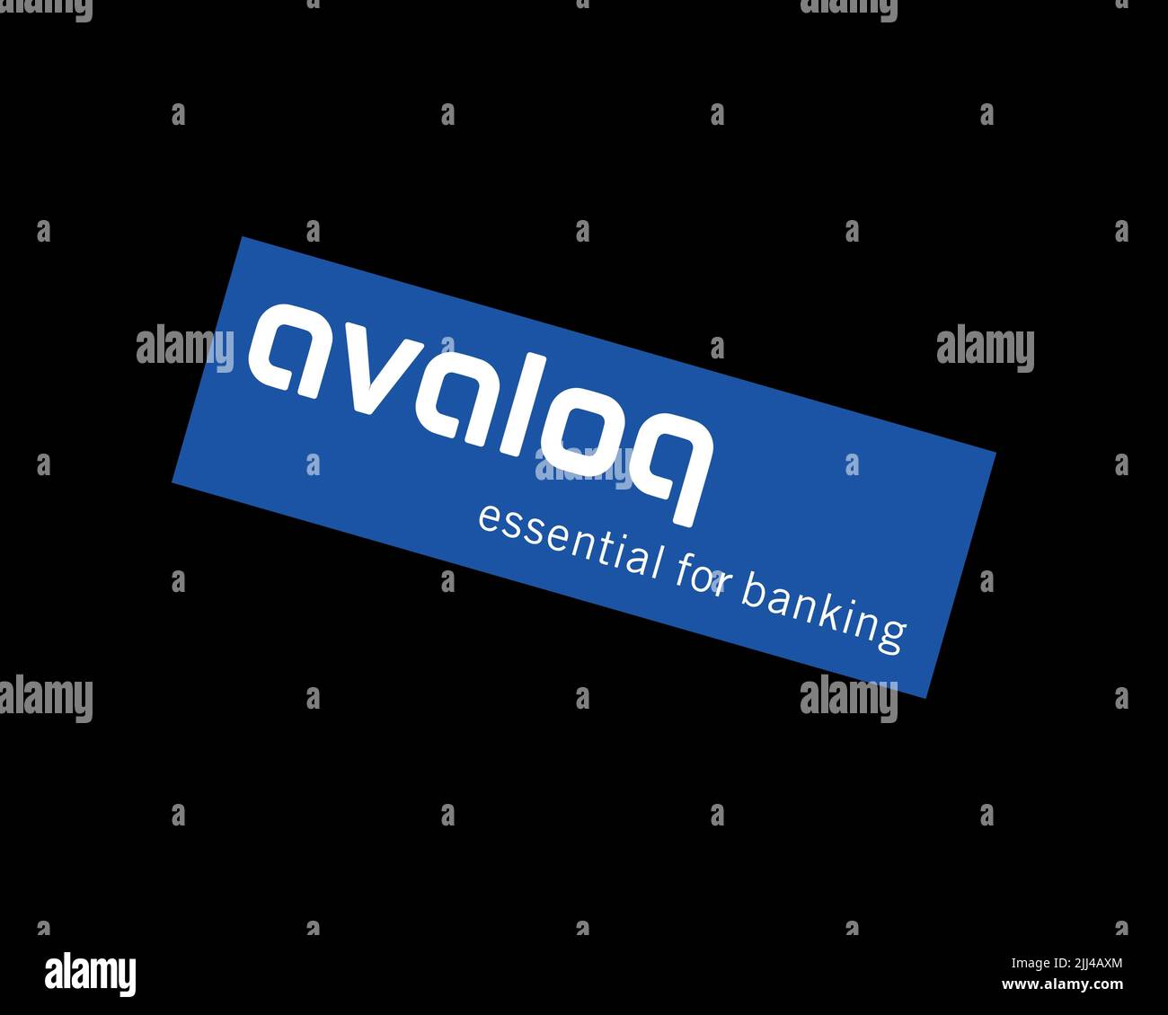 Avaloq, rotated logo, black background B Stock Photo - Alamy