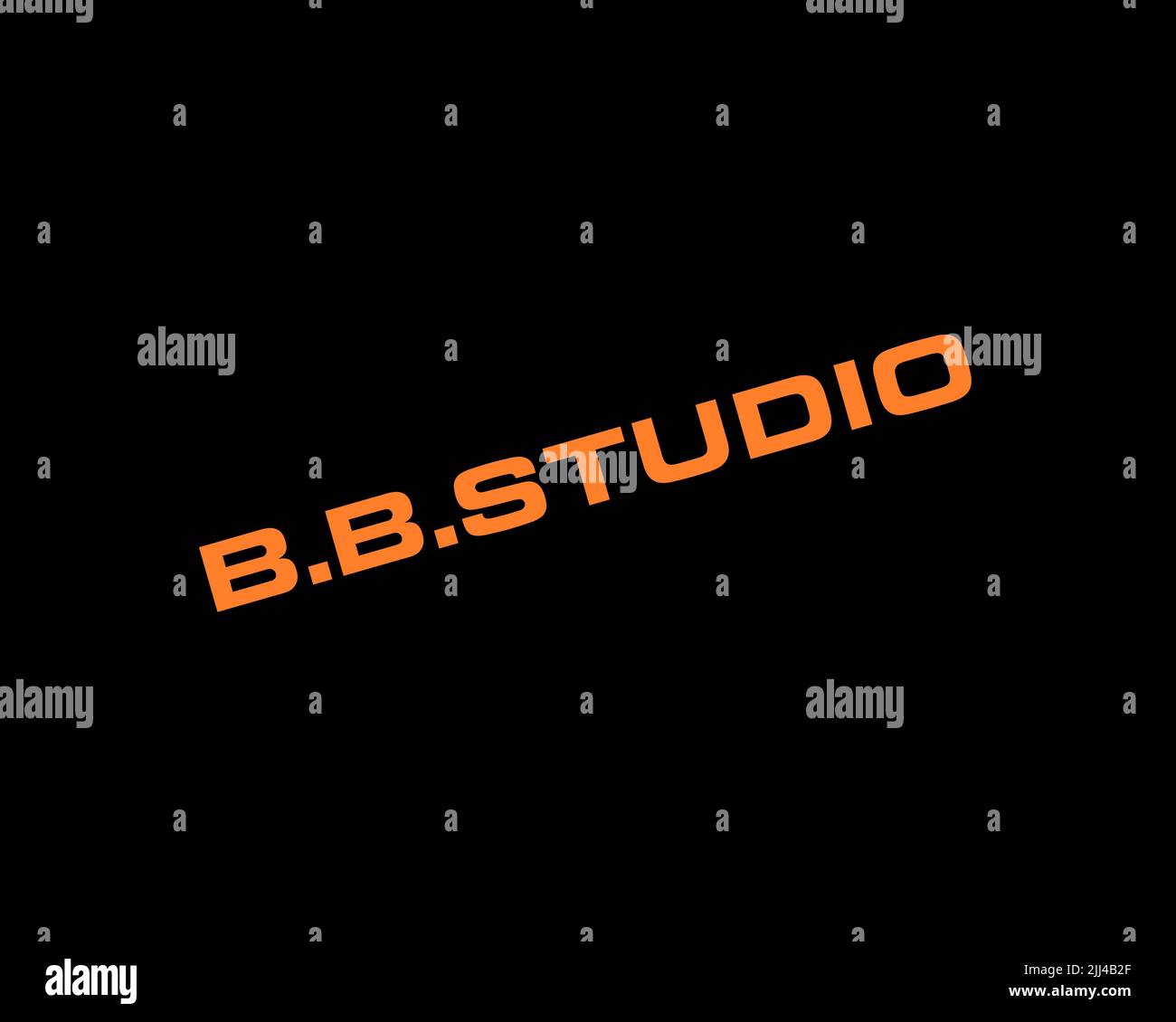 B. Studio, rotated logo, black background Stock Photo - Alamy