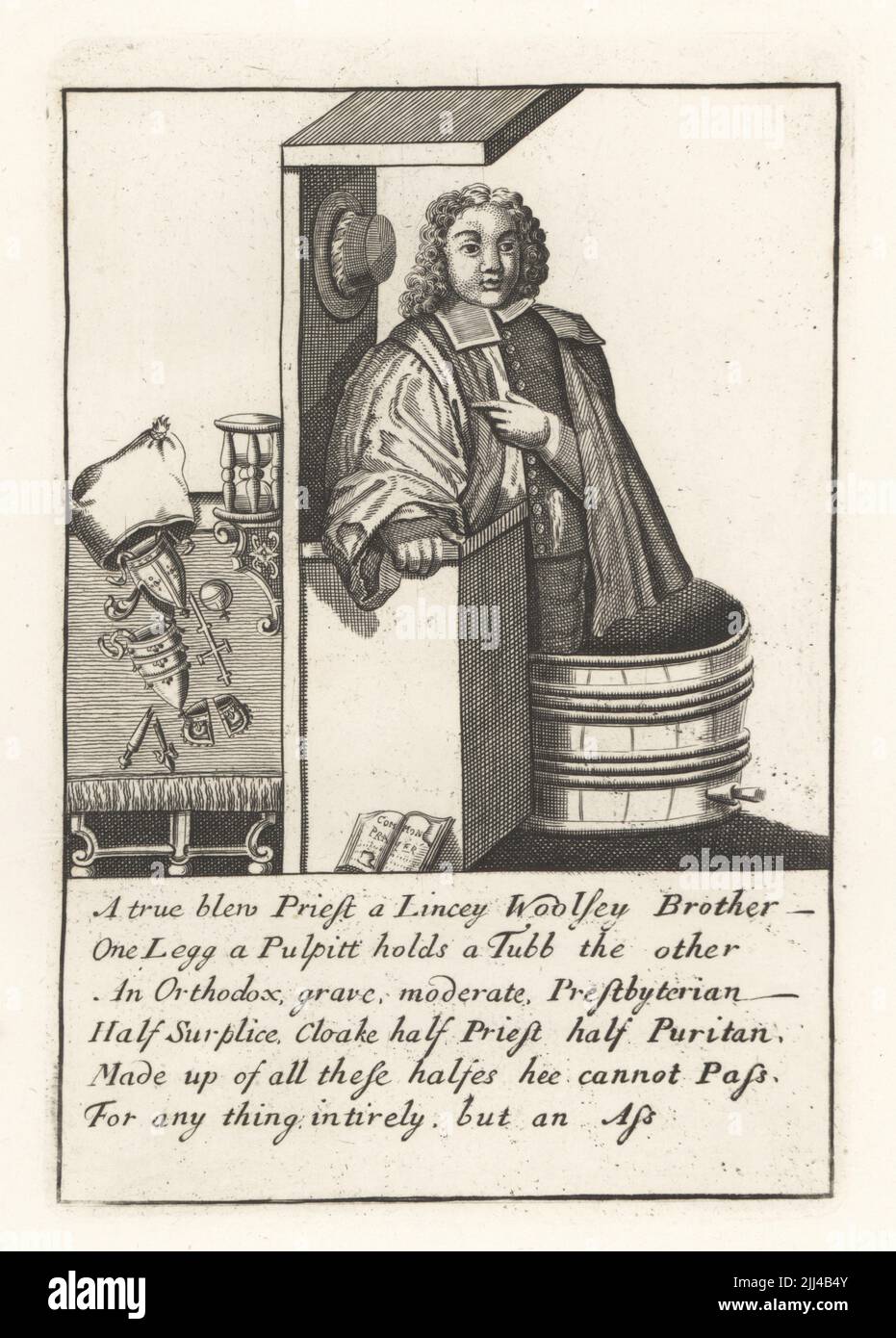 Caricature of Gilbert Burnet, Scottish philosopher and historian ...