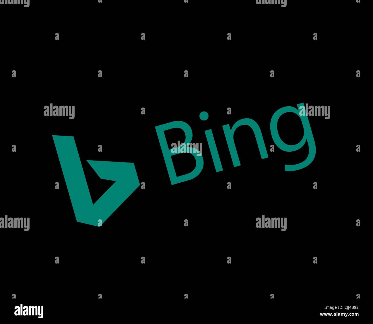 Bing Audio, rotated logo, black background Stock Photo - Alamy