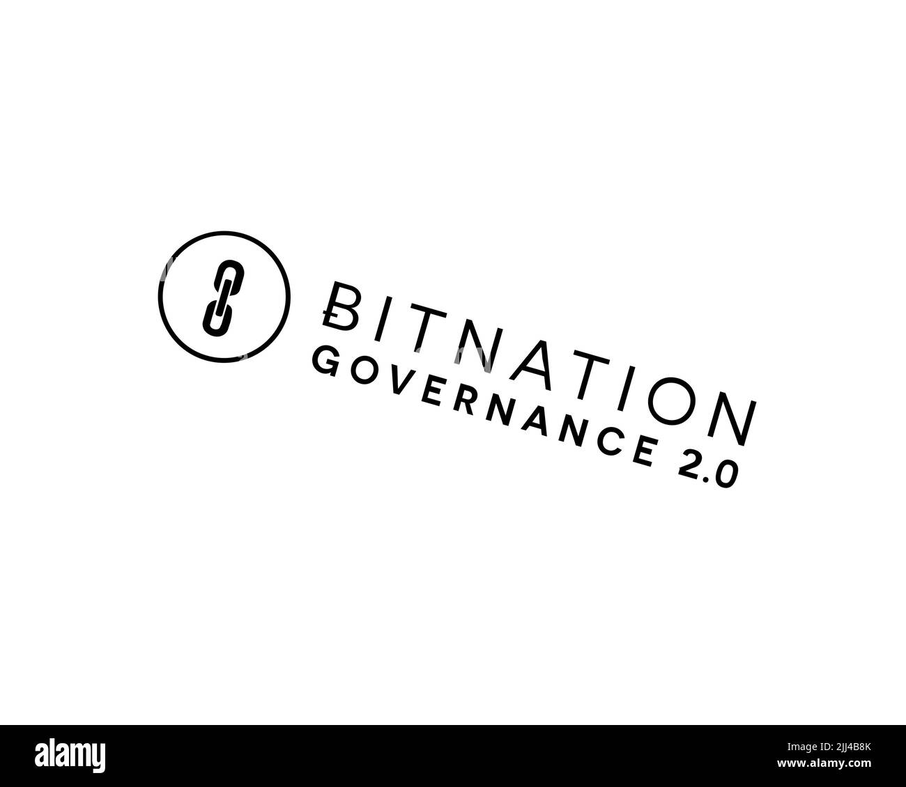 Bitnation, rotated logo, white background B Stock Photo - Alamy