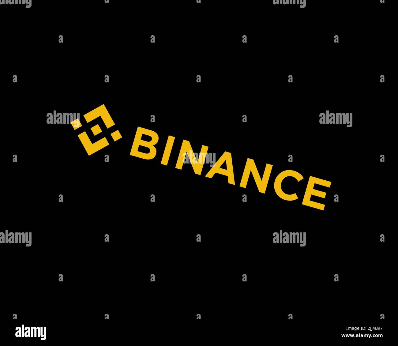 Binance, rotated logo, black background B Stock Photo - Alamy