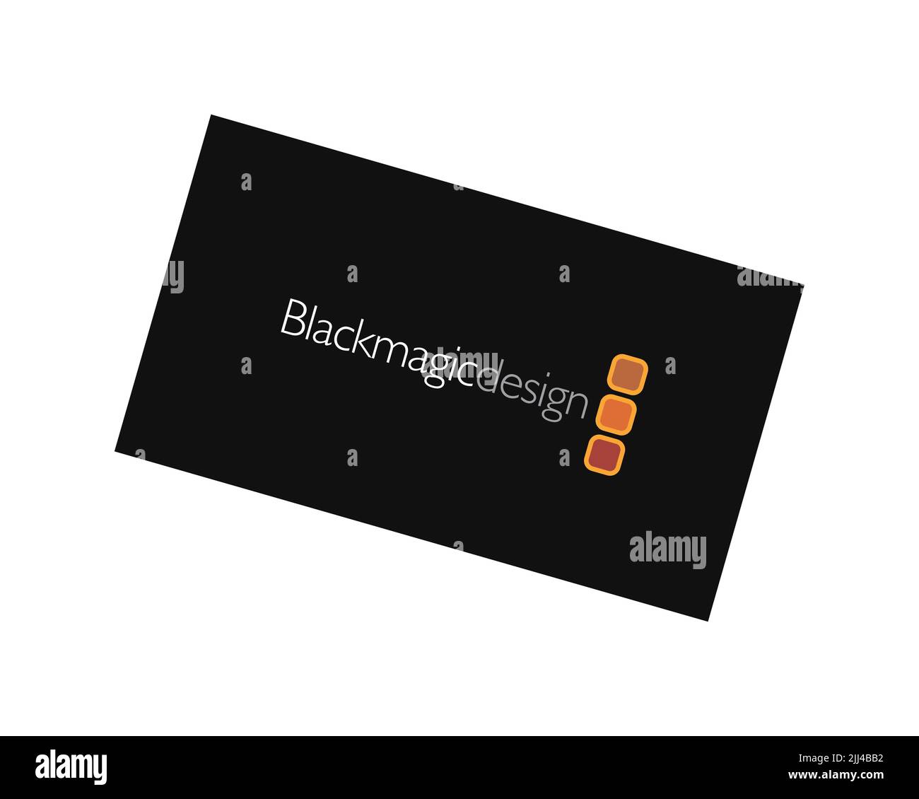 Blackmagic design, rotated logo, white background B Stock Photo - Alamy