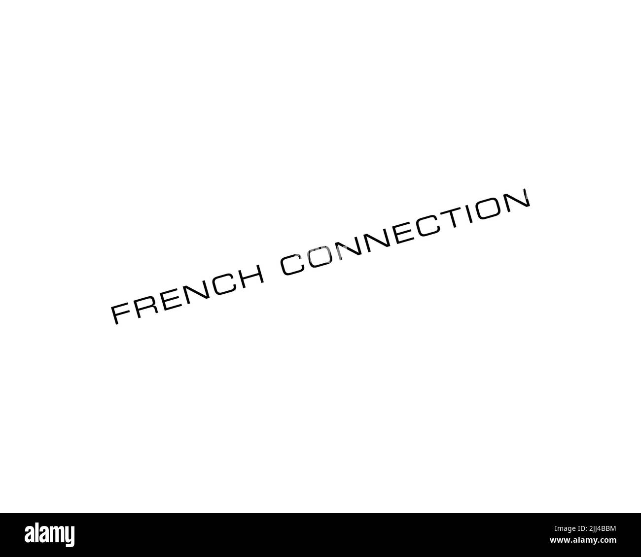 French Connection clothing, gedrehtes Logo, Weisser Hintergrund Stock ...