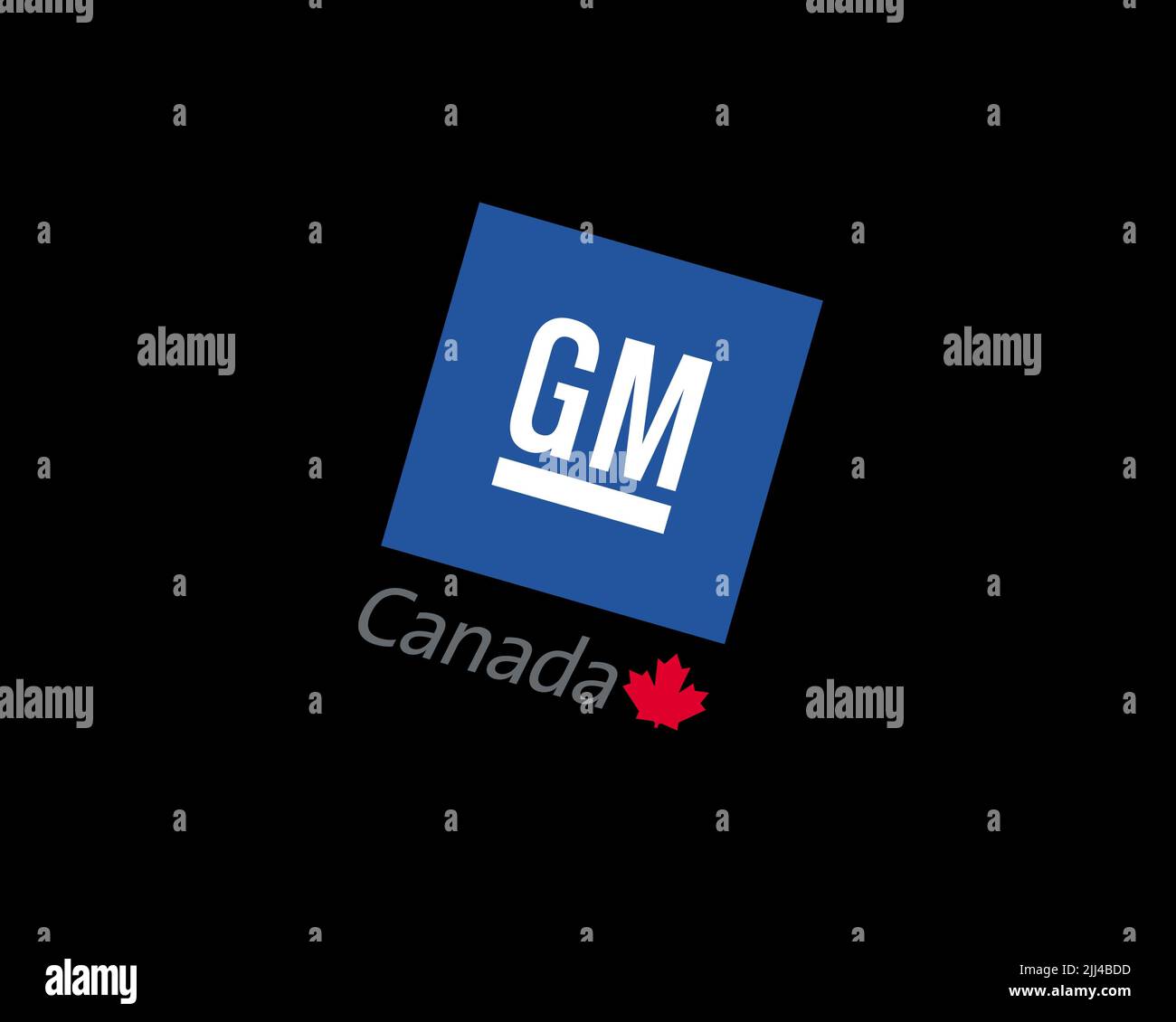 General Motors Canada, gedrehtes Logo, Schwarzer Hintergrund B Stock ... General Motors Canada, gedrehtes Logo, Schwarzer Hintergrund B Stock ...