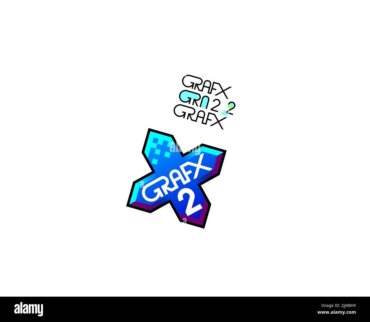 GrafX2, rotated logo, white background B Stock Photo - Alamy