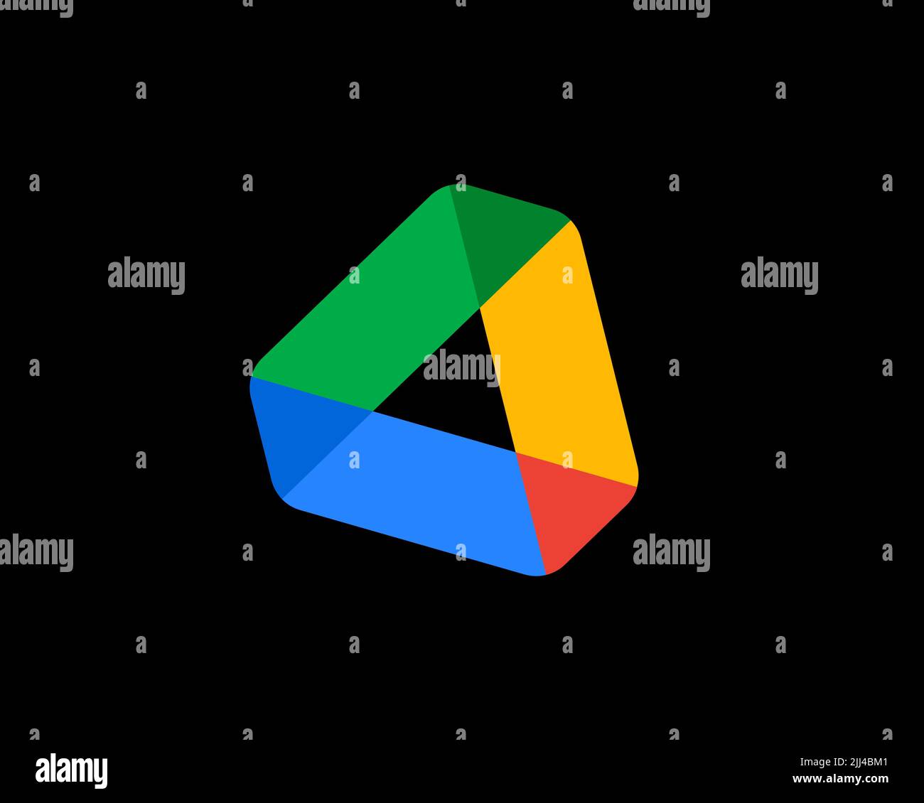 Google Drive, rotated logo, black background B Stock Photo - Alamy