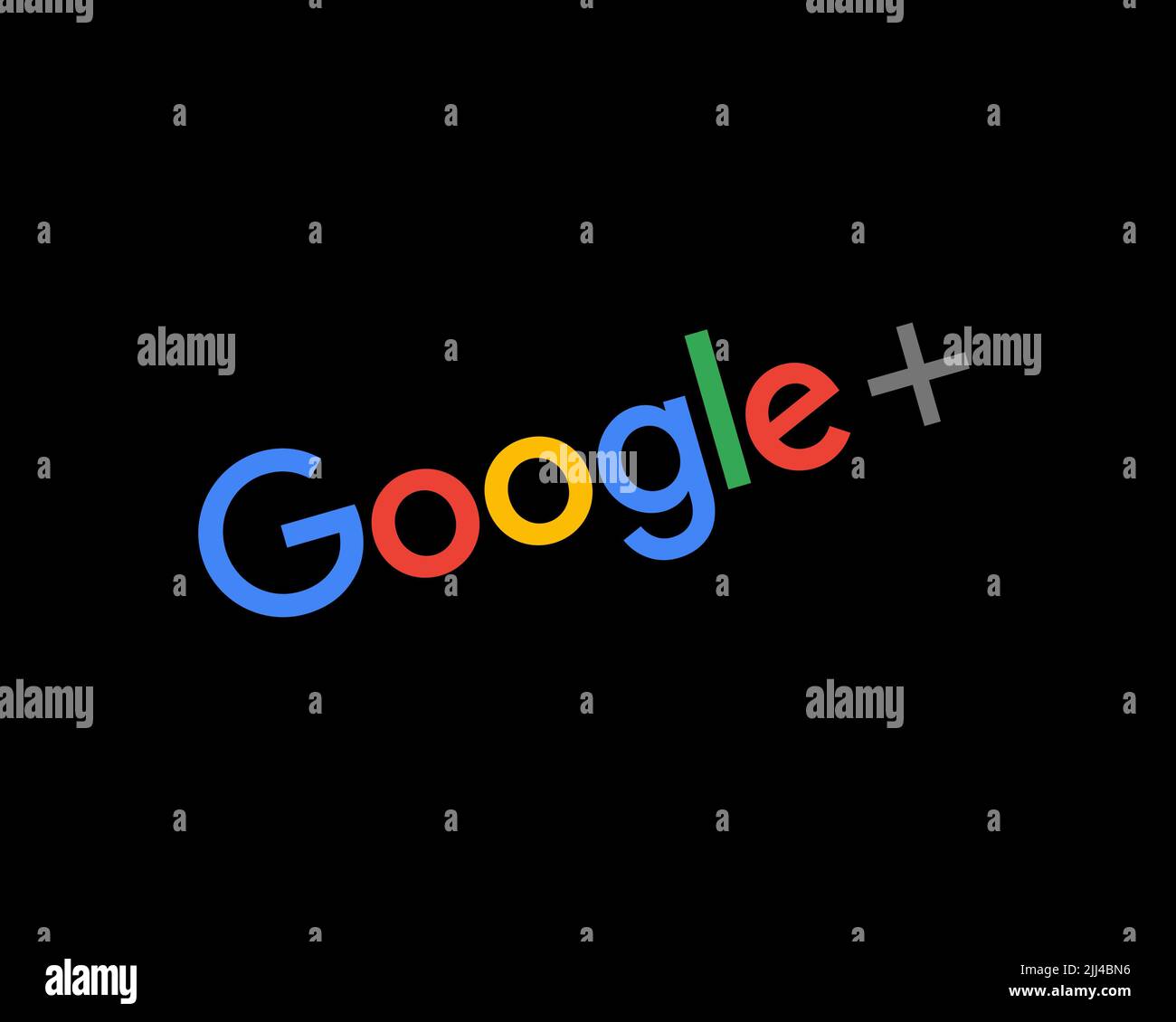 Google+, rotated logo, black background Stock Photo - Alamy