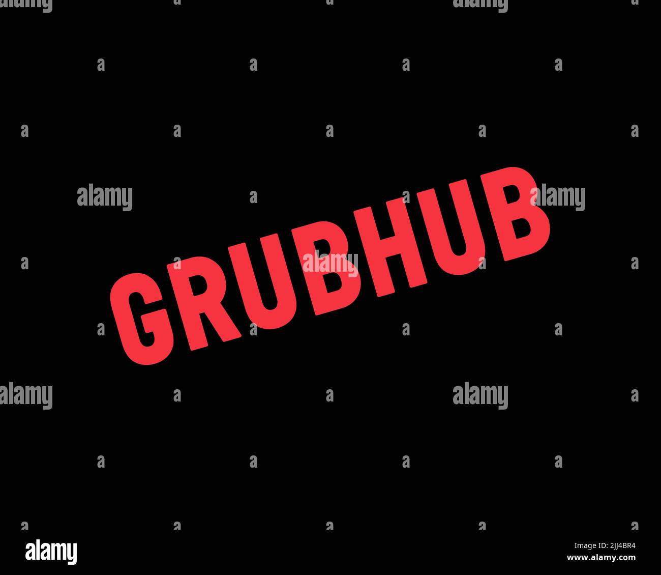 Grubhub, rotated logo, black background Stock Photo - Alamy
