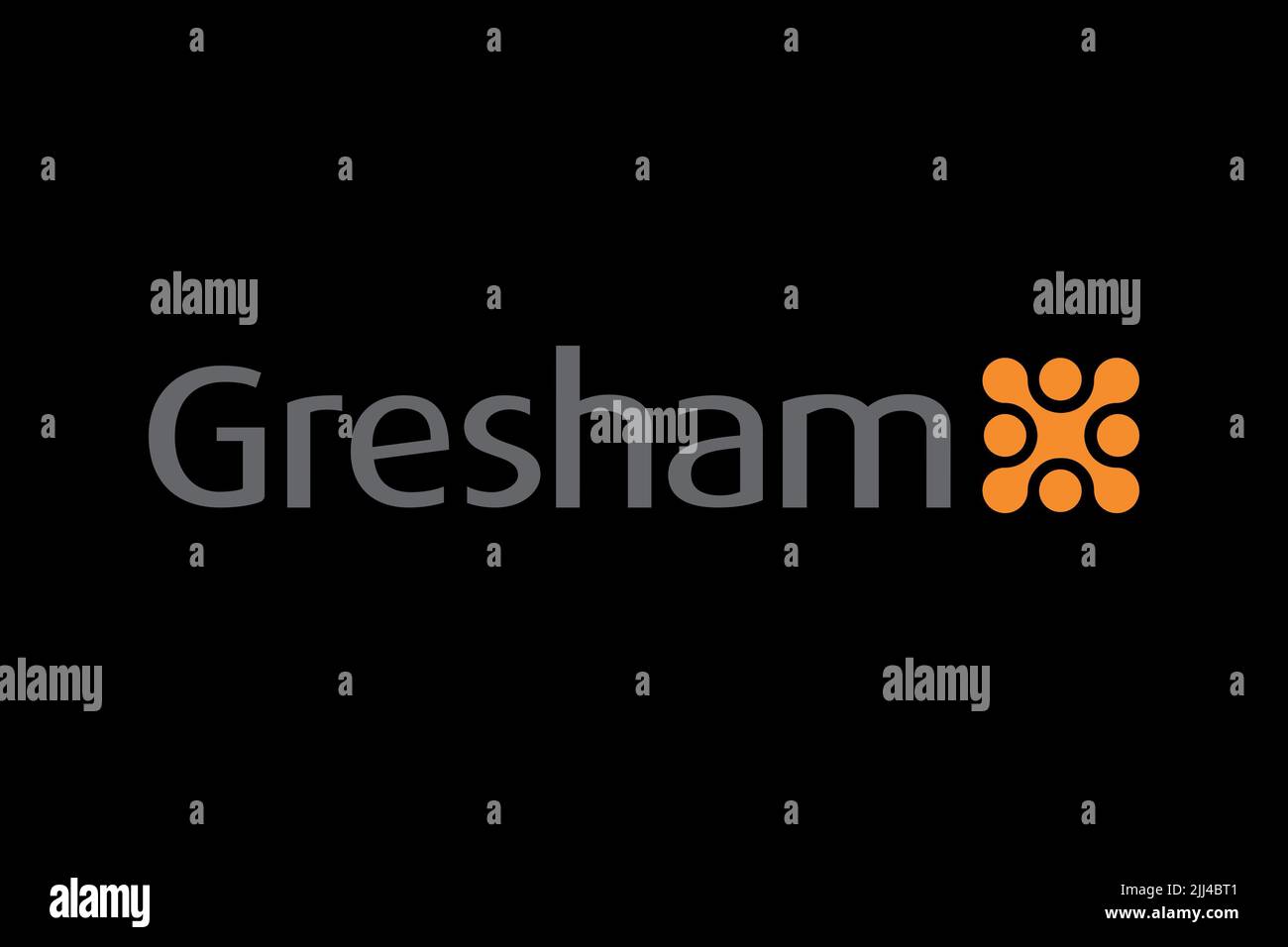 Gresham Technologies plc, Logo, Black background Stock Photo - Alamy