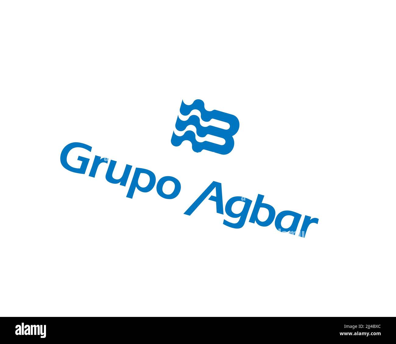 Grupo Agbar, rotated logo, white background B Stock Photo - Alamy