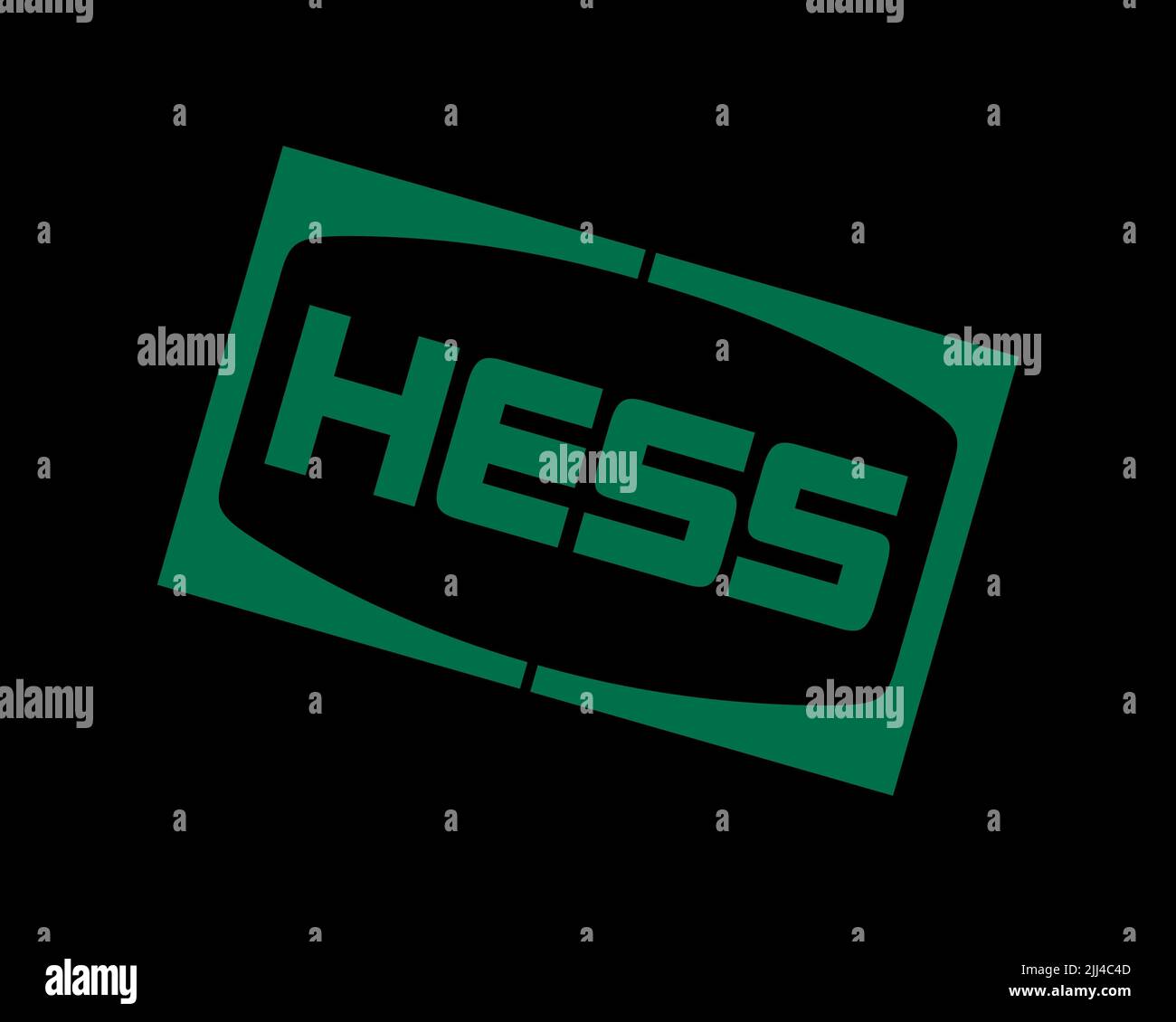 Hess Corporation, rotated logo, black background B Stock Photo - Alamy