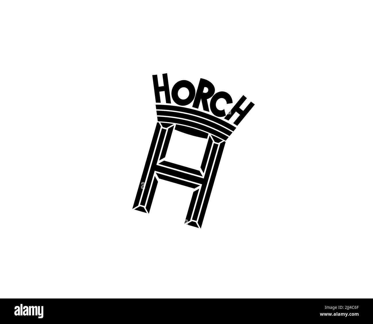 Horch, rotated logo, white background B Stock Photo - Alamy