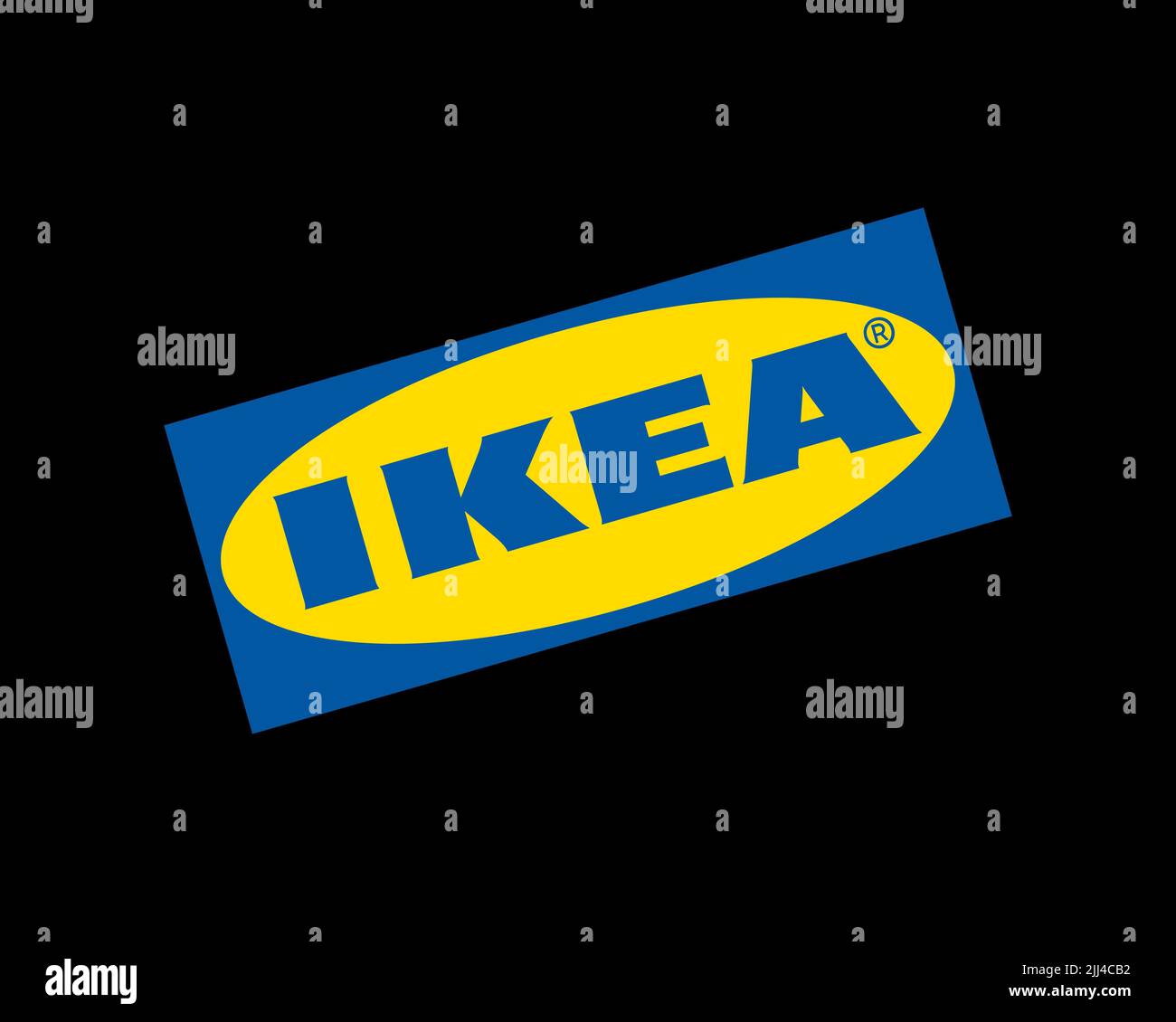 IKEA, rotated logo, black background Stock Photo - Alamy