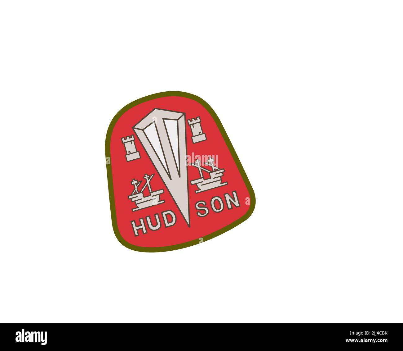 Hudson Motor Car Company, Rotated Logo, White Background Stock Photo ...
