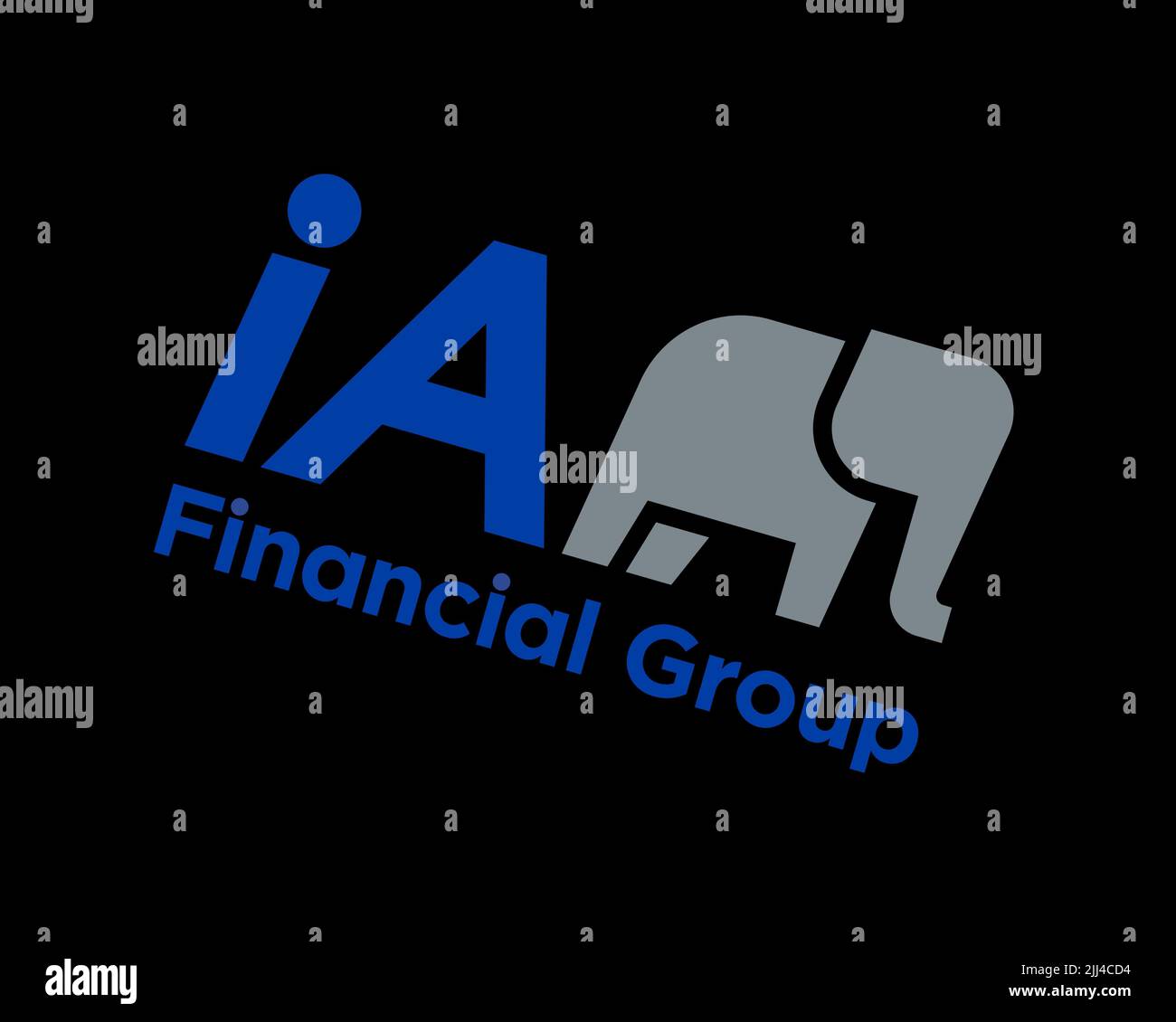 IA Financial Group, rotated logo, black background B Stock Photo - Alamy