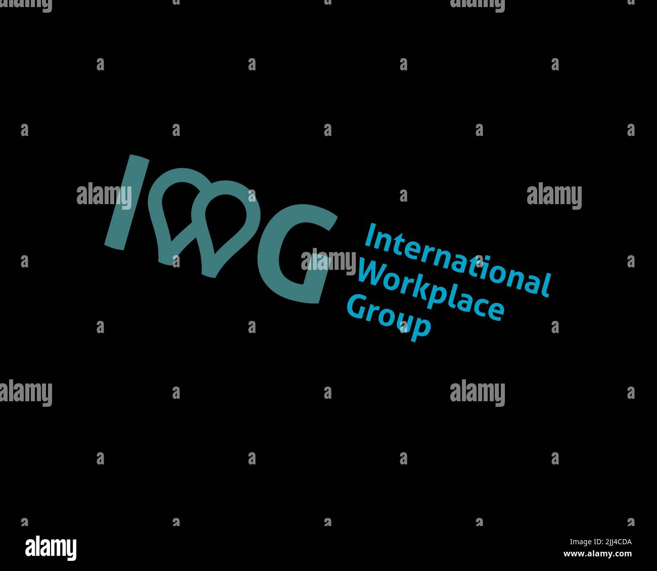 IWG plc, rotated logo, black background B Stock Photo - Alamy