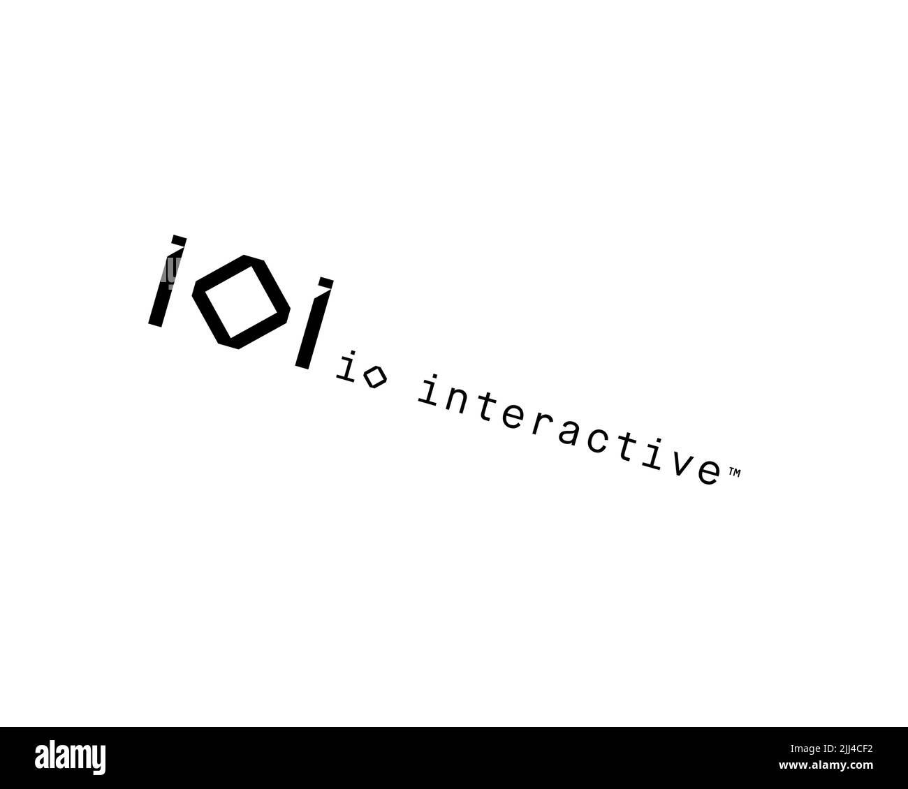 IO Interactive, rotated logo, white background B Stock Photo - Alamy