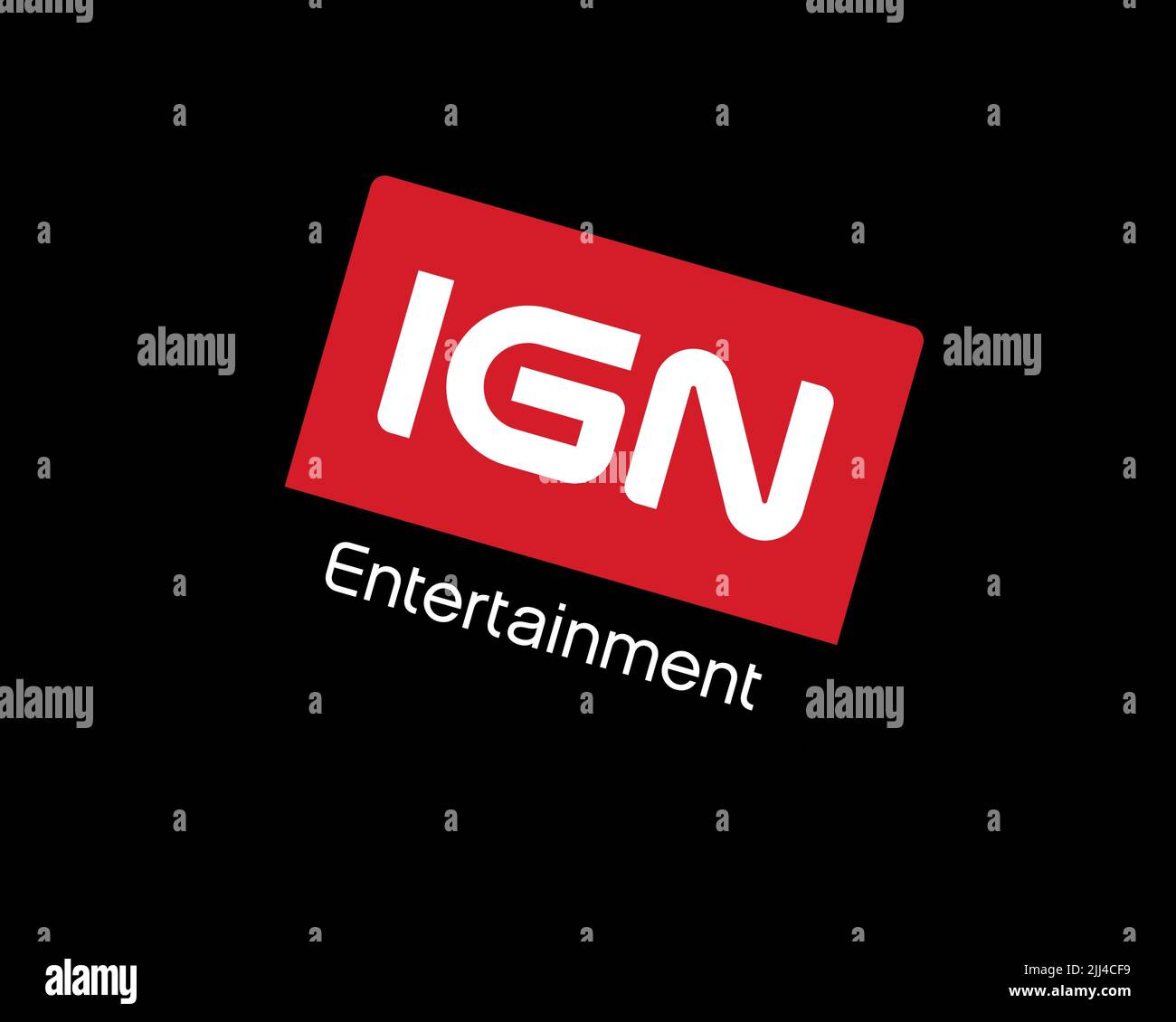 IGN, rotated logo, black background B Stock Photo - Alamy