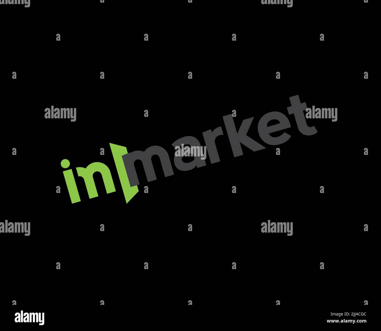 InMarket, rotated logo, black background Stock Photo - Alamy