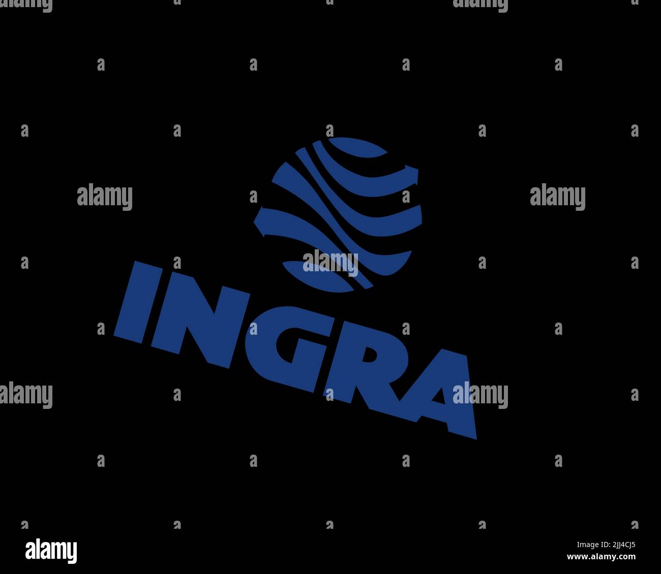 Ingra construction company, rotated logo, black background B Stock ...