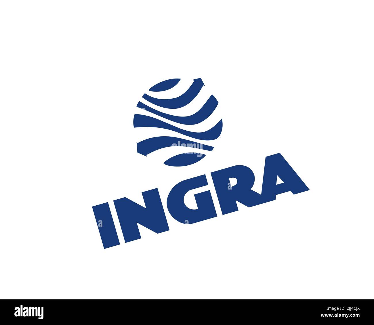 Ingra construction company, rotated logo, white background Stock Photo ...