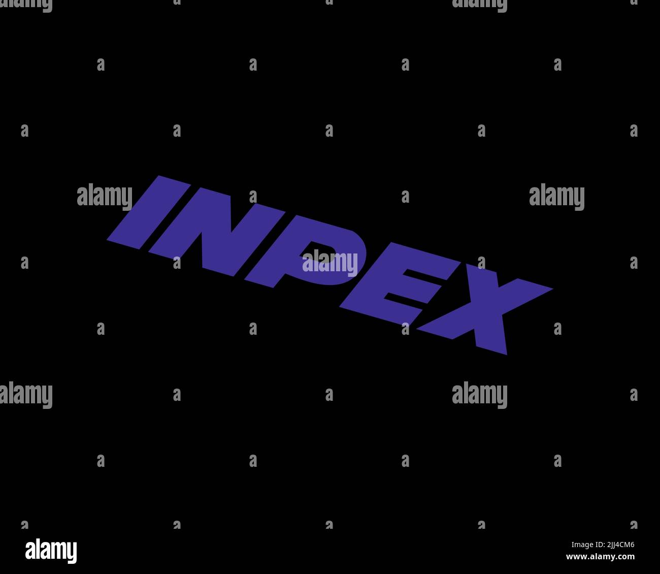 Inpex, rotated logo, black background B Stock Photo - Alamy