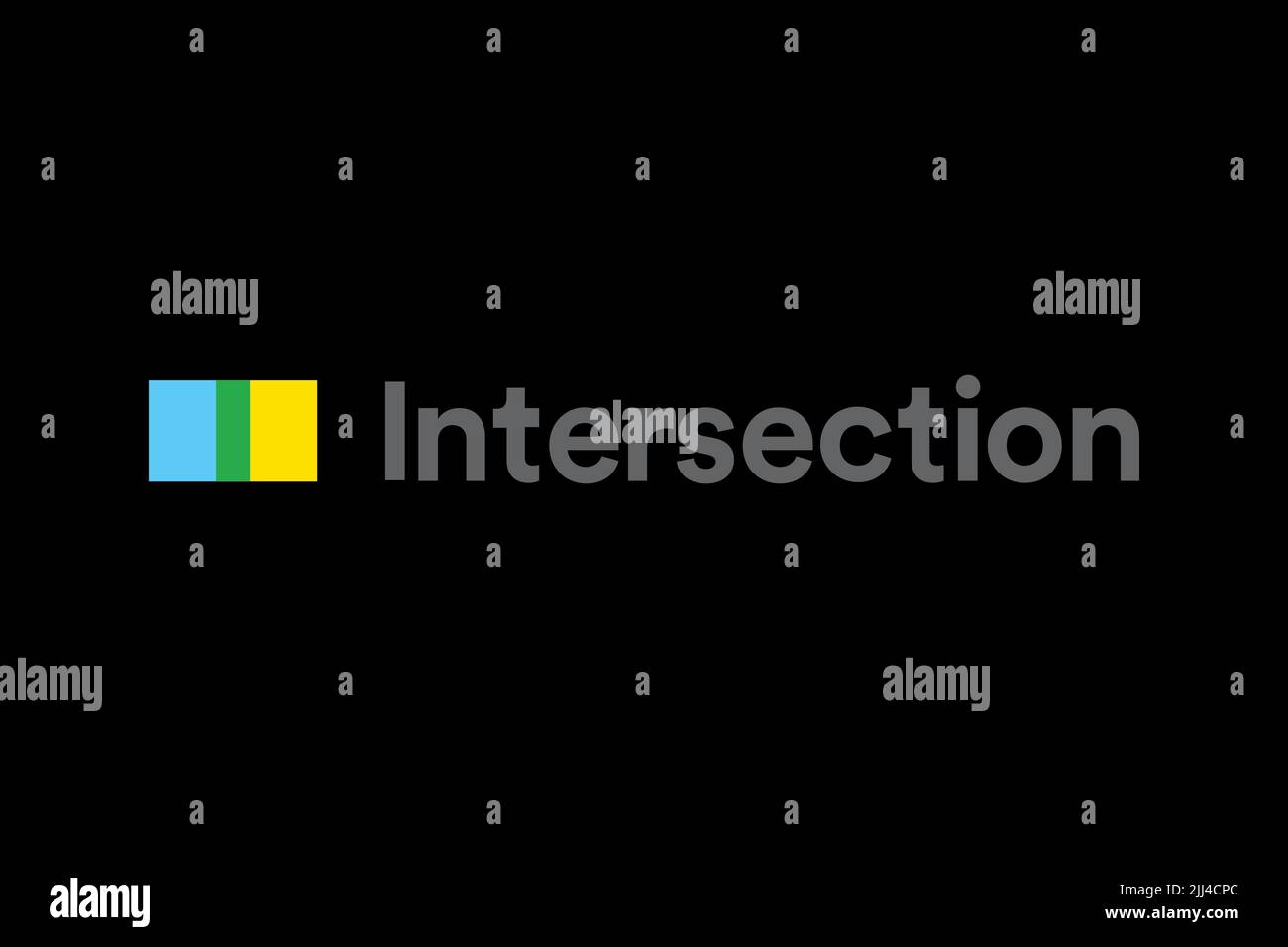 Intersection company, Logo, Black background Stock Photo - Alamy
