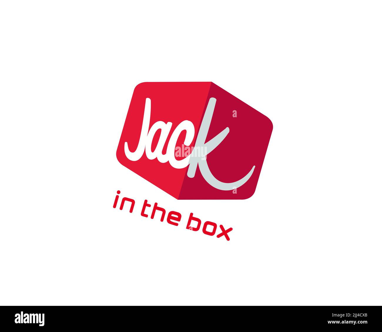 Jack in the Box, rotated logo, white background B Stock Photo - Alamy