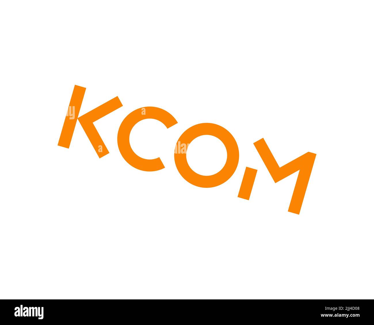 KCOM Group, rotated logo, white background B Stock Photo - Alamy