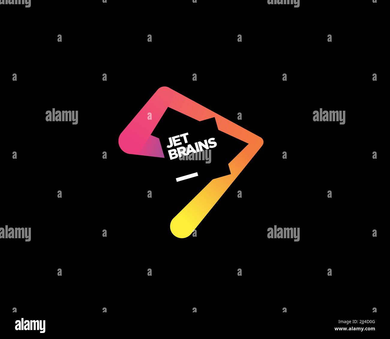 JetBrains, rotated logo, black background Stock Photo - Alamy