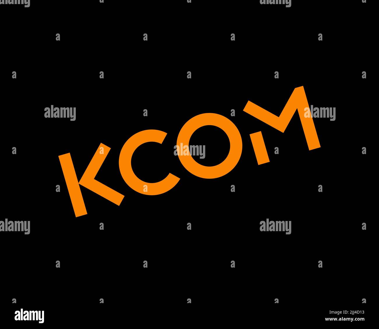 KCOM Group, rotated logo, black background Stock Photo - Alamy