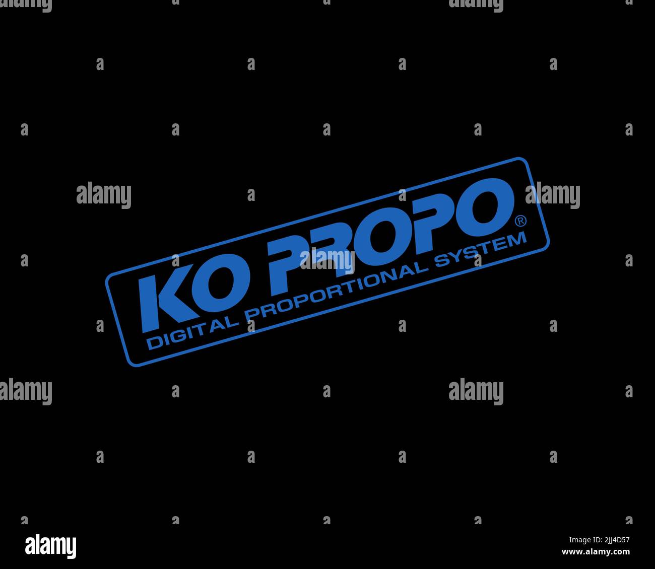 KO PROPO, rotated logo, black background Stock Photo - Alamy