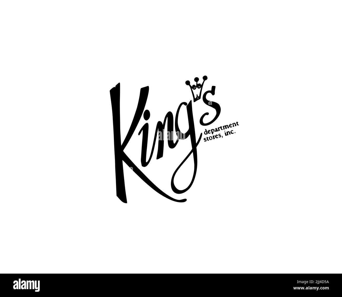 King's defunct discount store, rotated logo, white background Stock ...