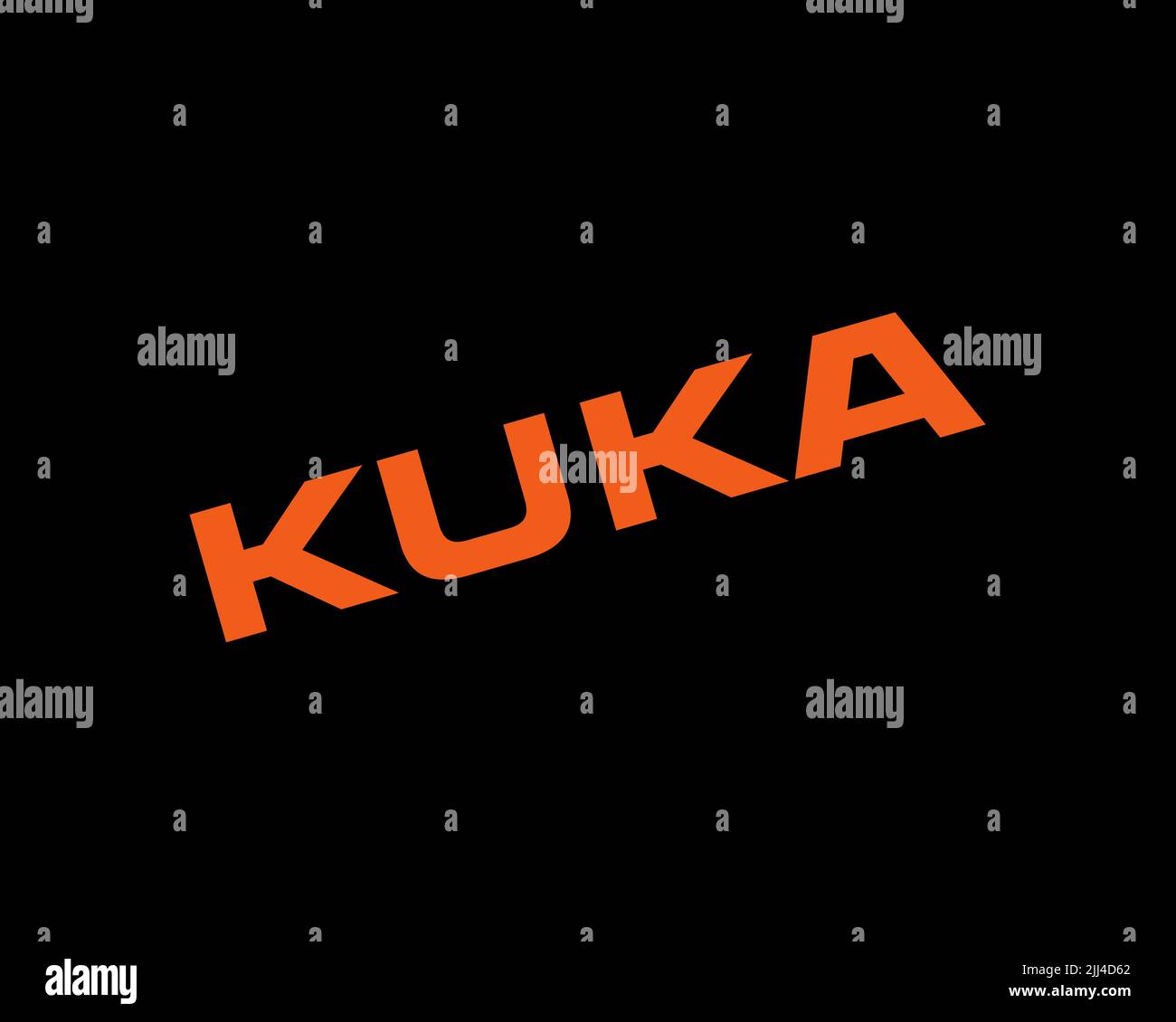 KUKA, rotated logo, black background Stock Photo - Alamy
