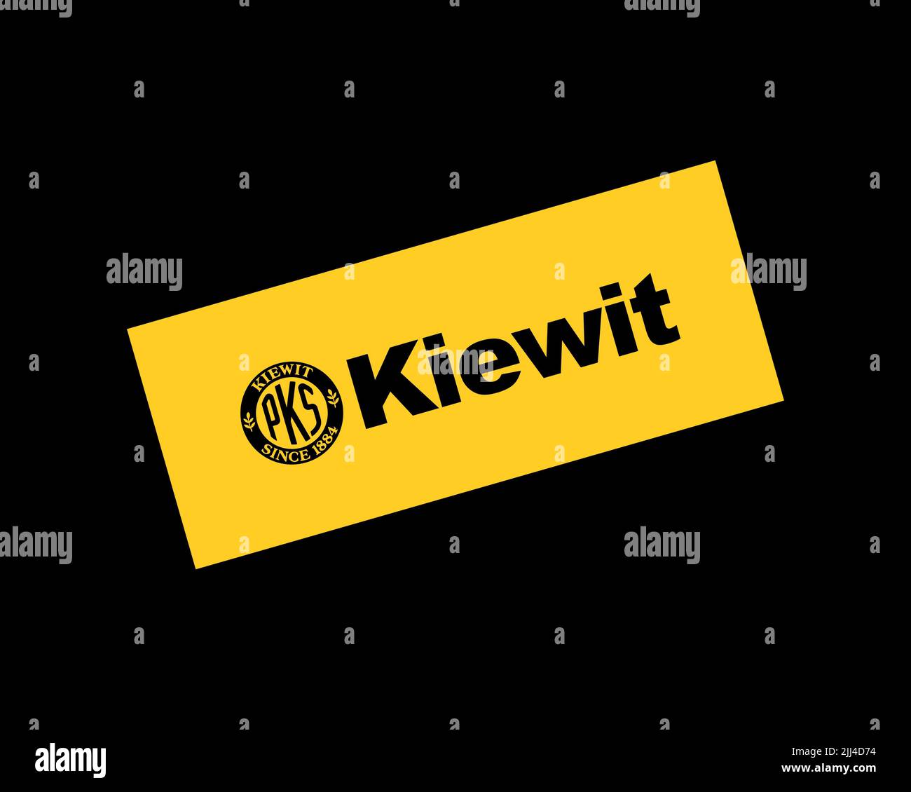 Kiewit Corporation, rotated logo, black background Stock Photo - Alamy