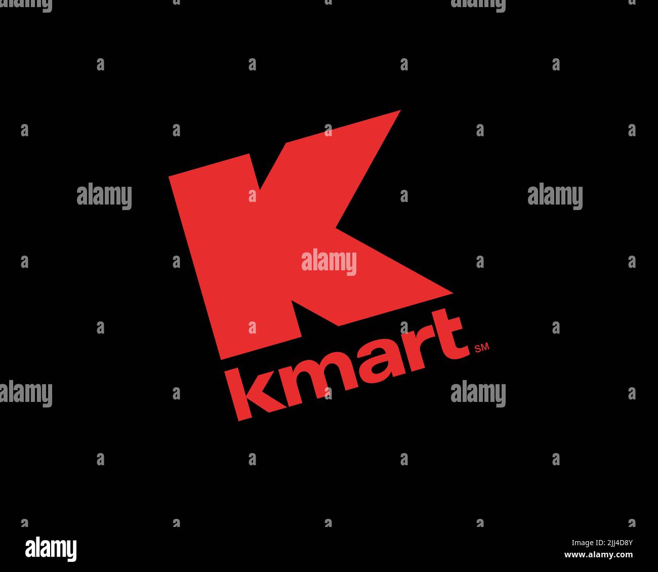 Kmart, rotated logo, black background Stock Photo - Alamy