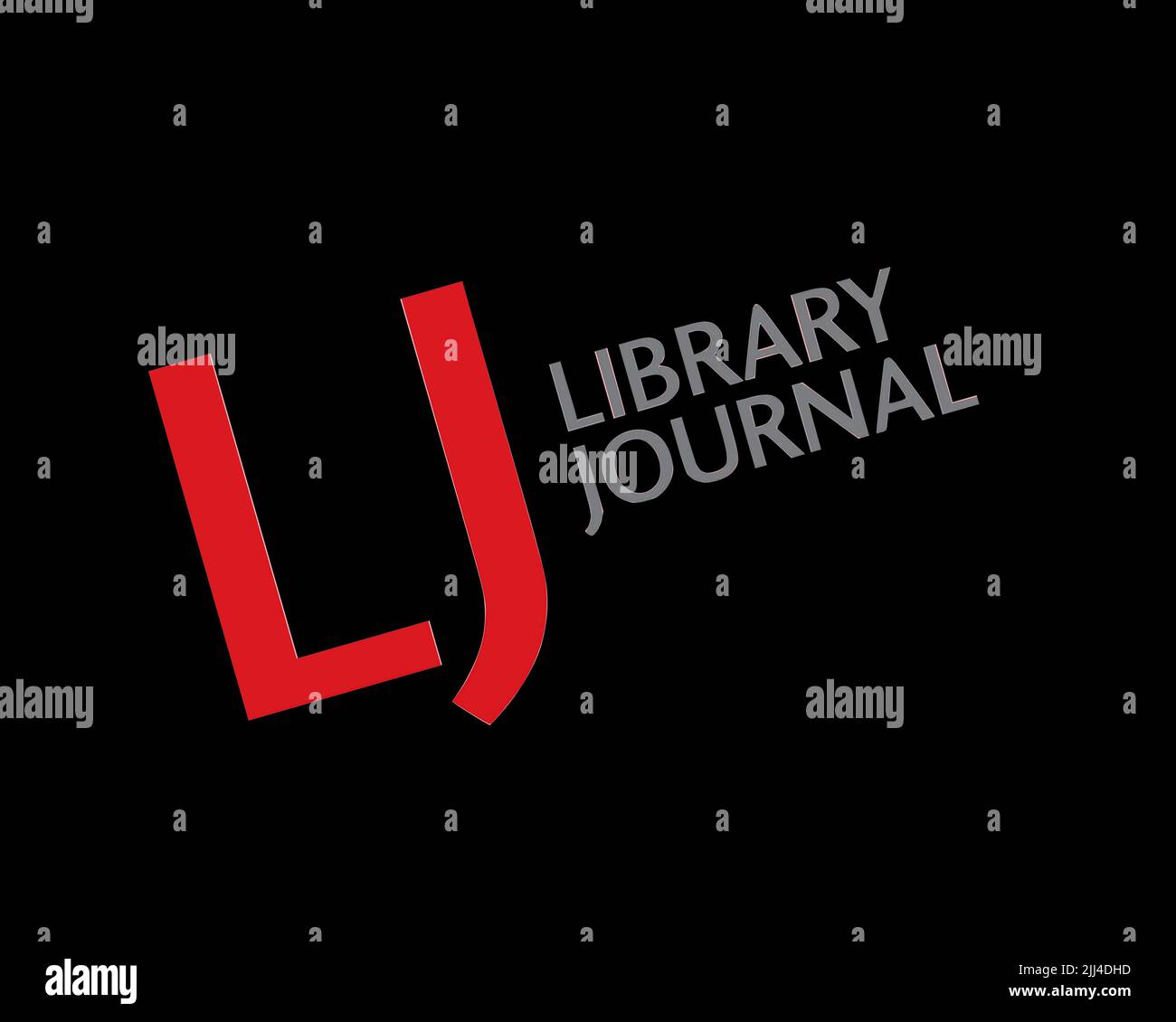 Library Journal, rotated logo, black background Stock Photo - Alamy