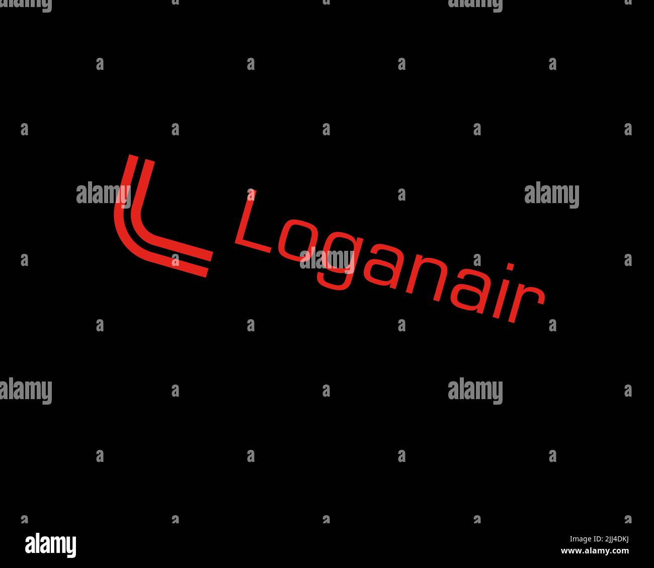 Loganair, rotated logo, black background B Stock Photo - Alamy