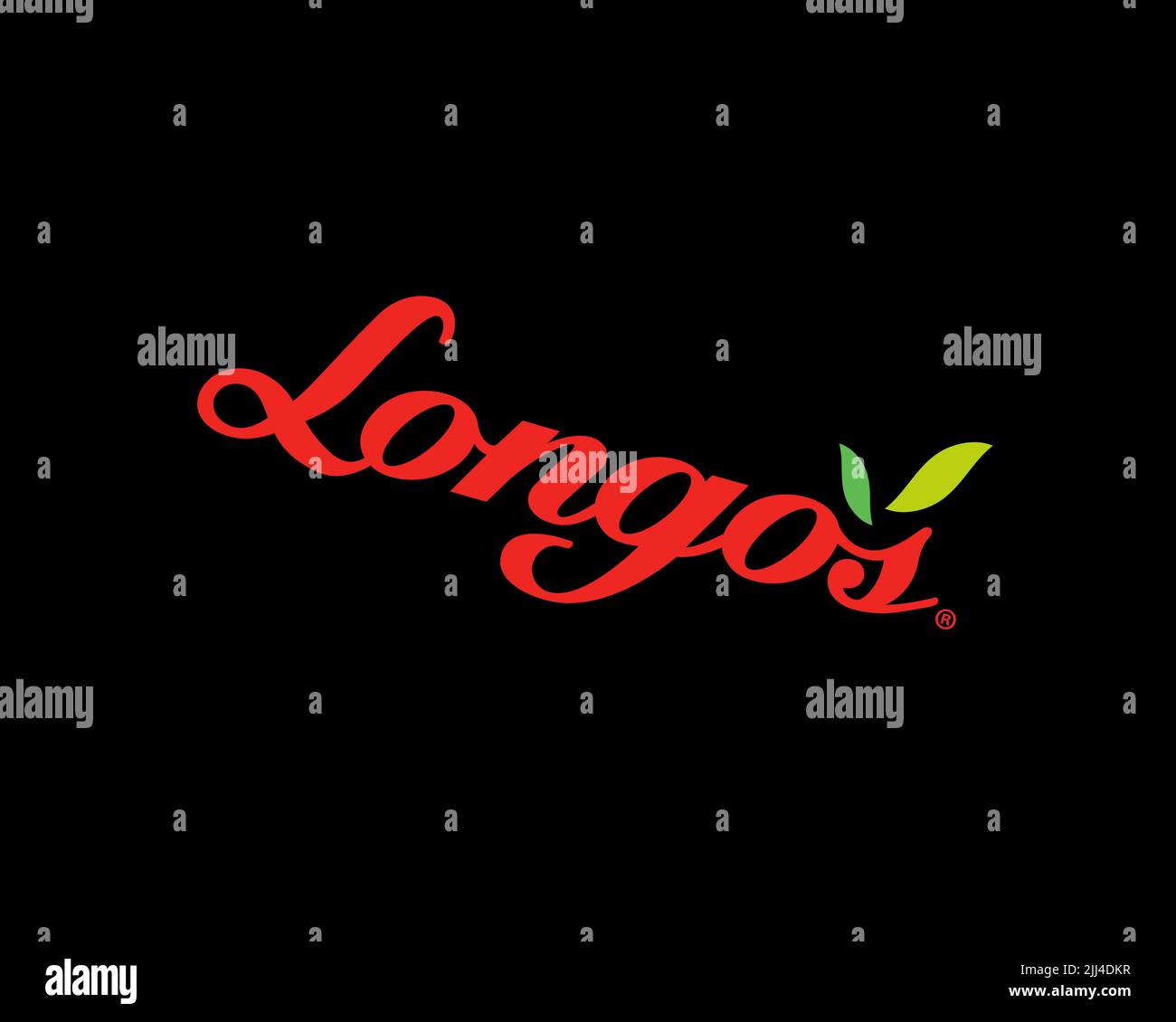 Longo's, rotated logo, black background B Stock Photo - Alamy