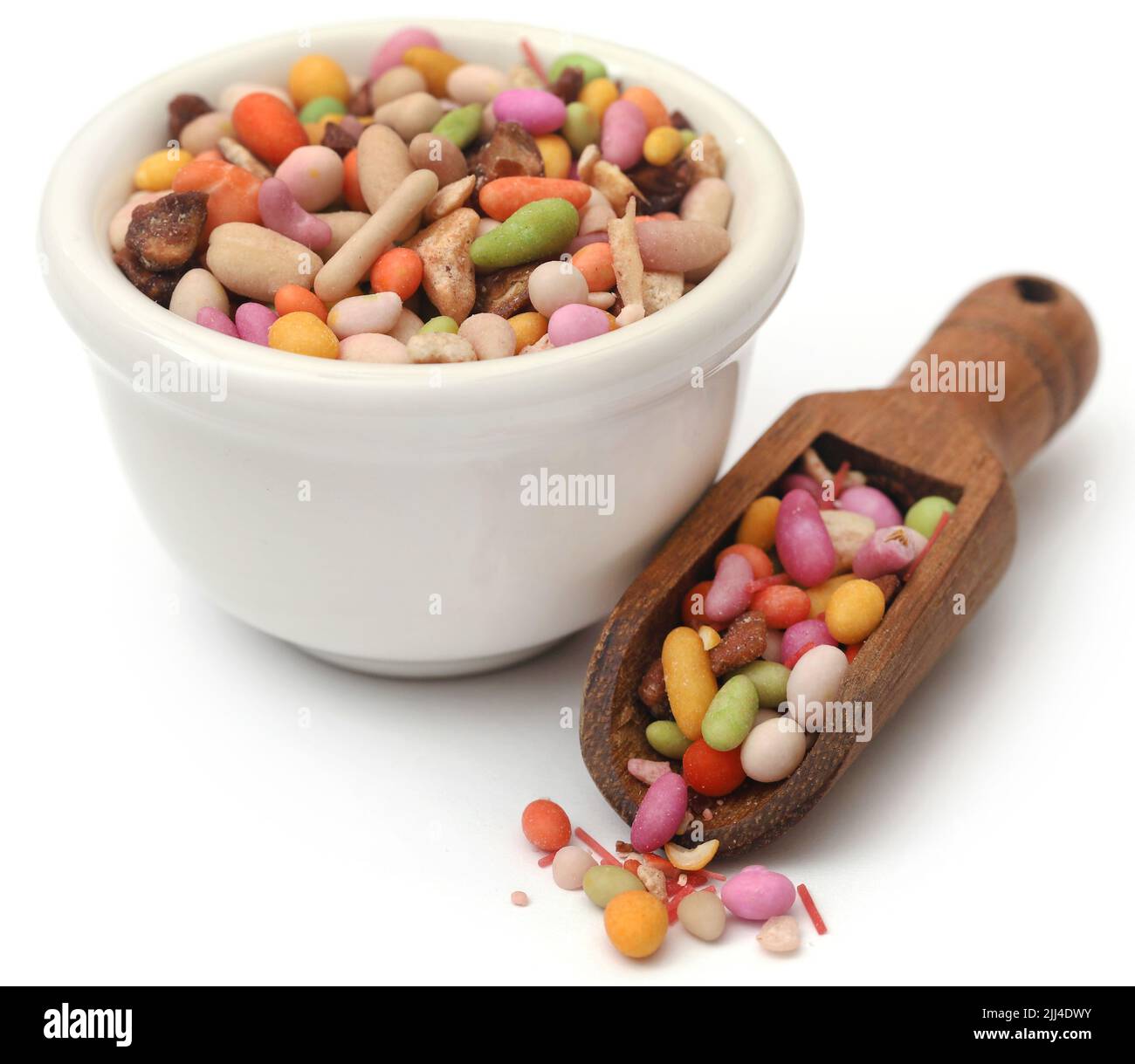 Colorful paan masala spice for eating betel leaf over white background ...