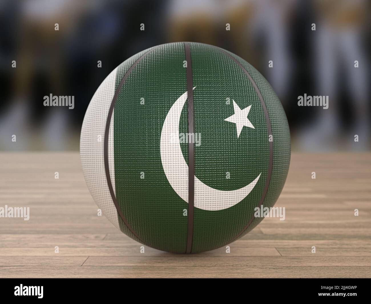 Basketball ball Pakistan flag on a wooden floor. 3d illustration Stock ...