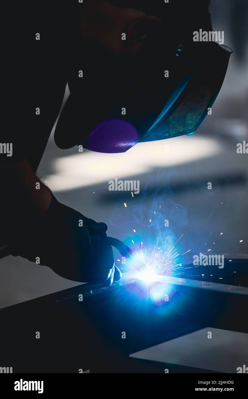 Handyman performing welding grinding hi-res stock photography and ...