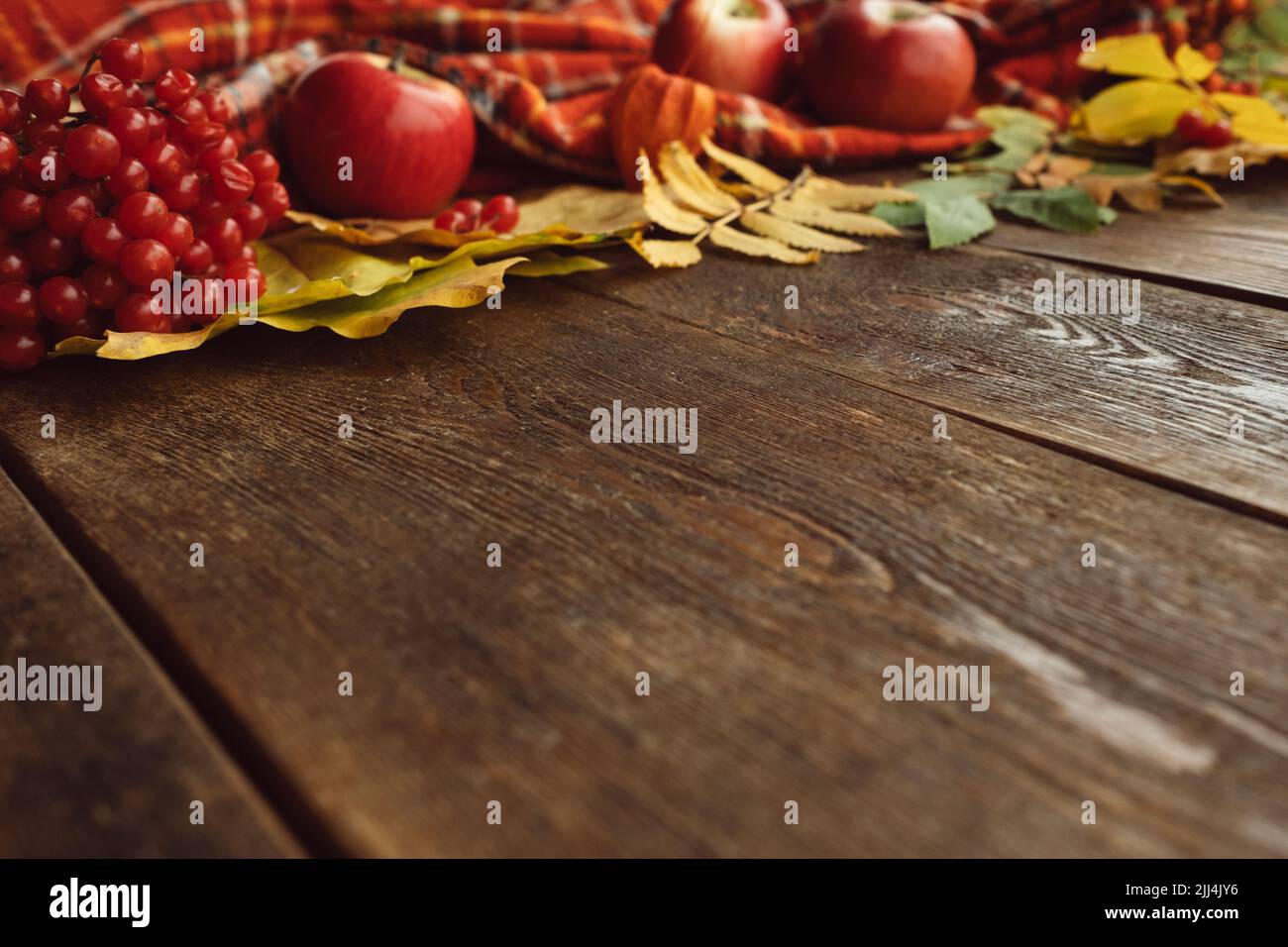 Autumn cozy ripe leaves mix wood surface concept Stock Photo - Alamy